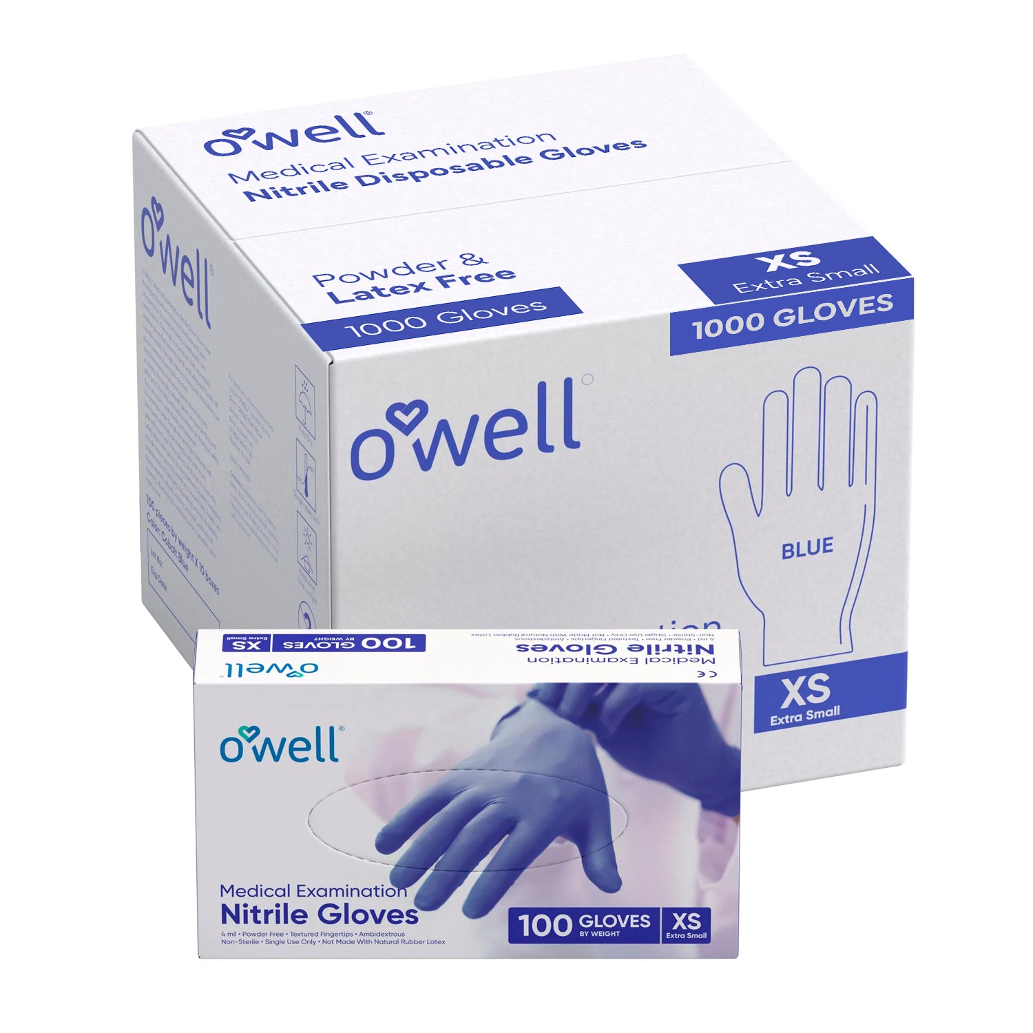 OWELL® Powder Free Medical Exam Nitrile Gloves (Case of 1000) – For ...