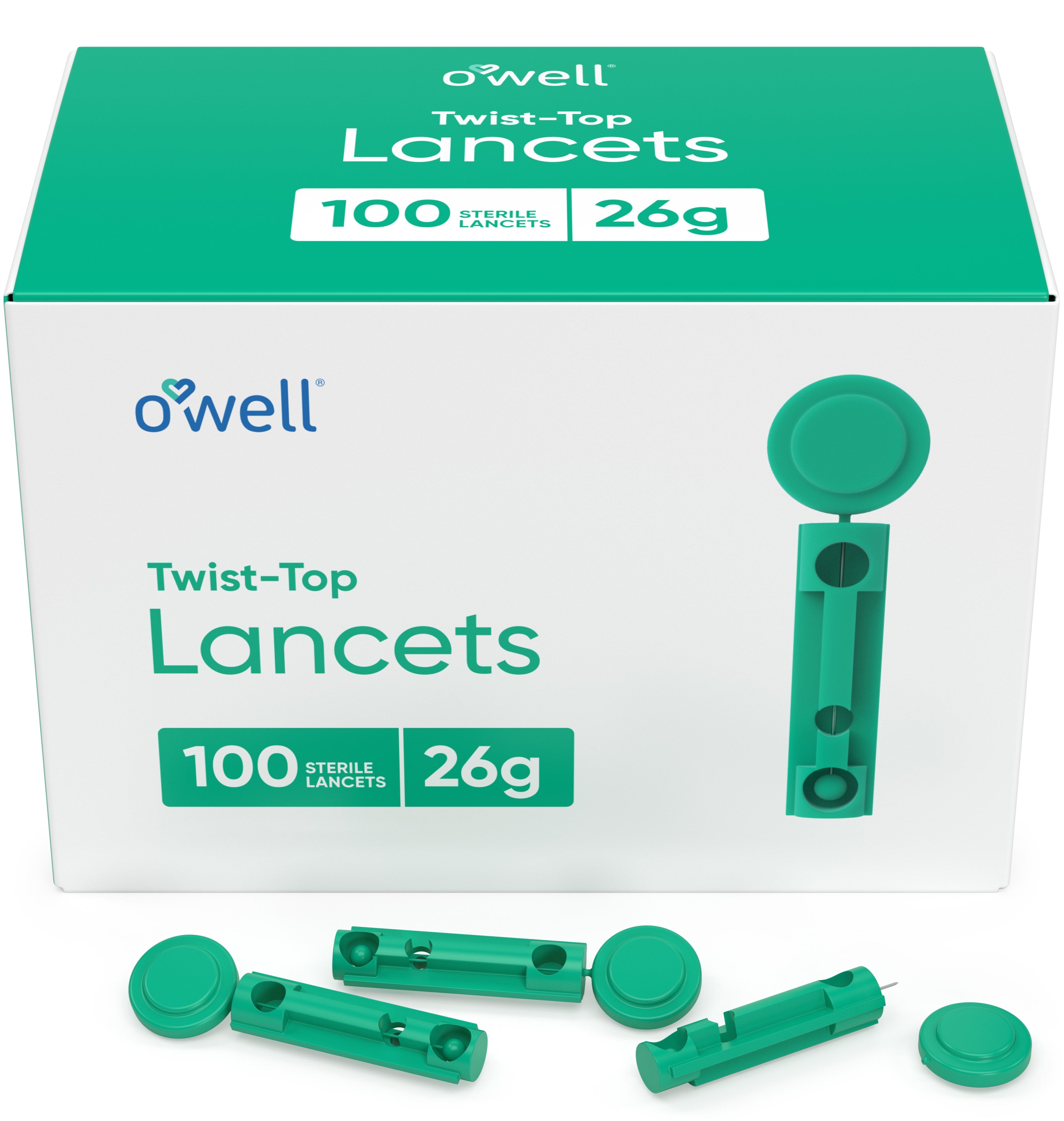 OWELL® Twist Top Lancets, 26 Gauge (300 Count) – Comfortable & Precise ...