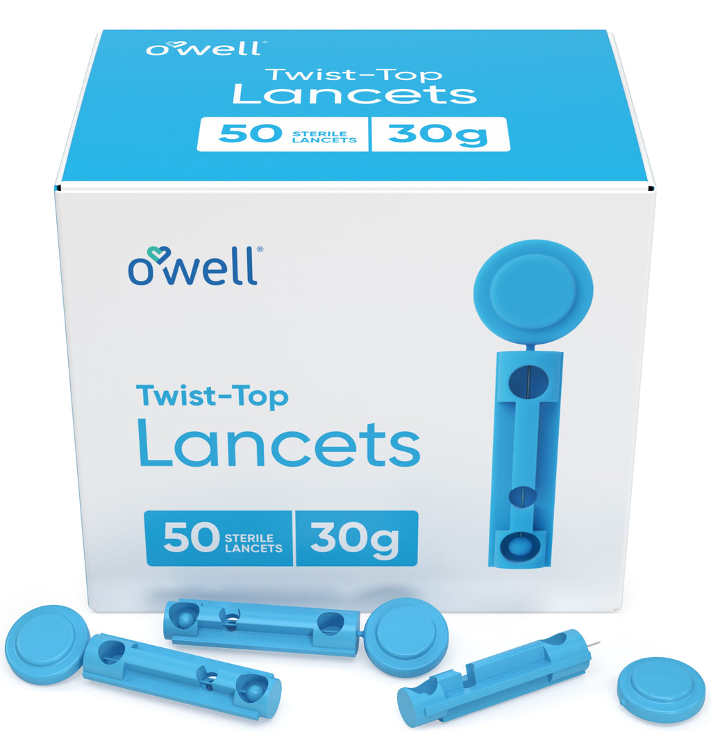 OWELL® Twist Top Lancets, 30 Gauge (300 Count) – Easy, Precise Blood ...
