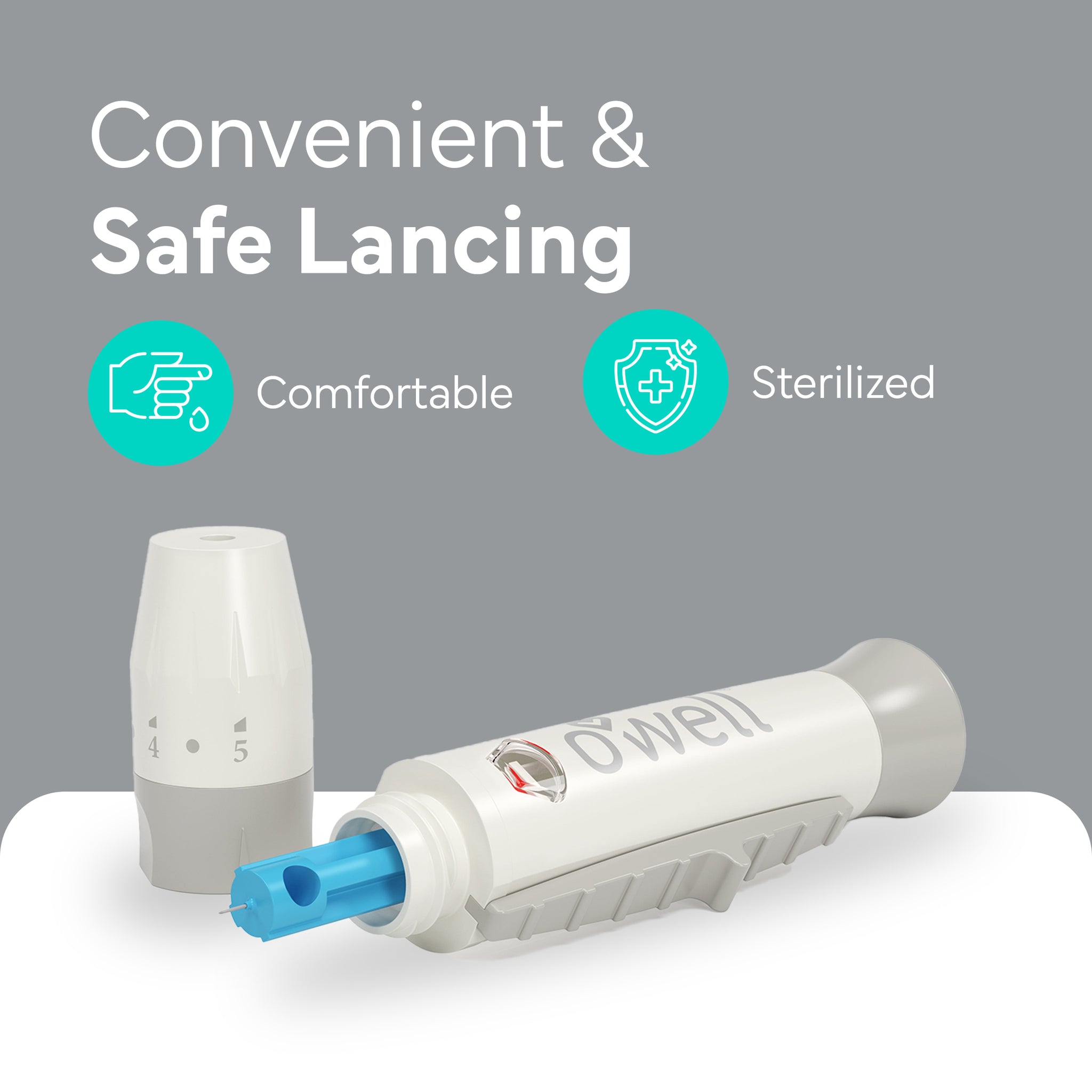 OWELL® Lancing Device Kit with 40 Lancets – Customizable, Painless ...